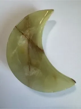 Art | Green Onyx Crescent Moon Stone | Poshmark
